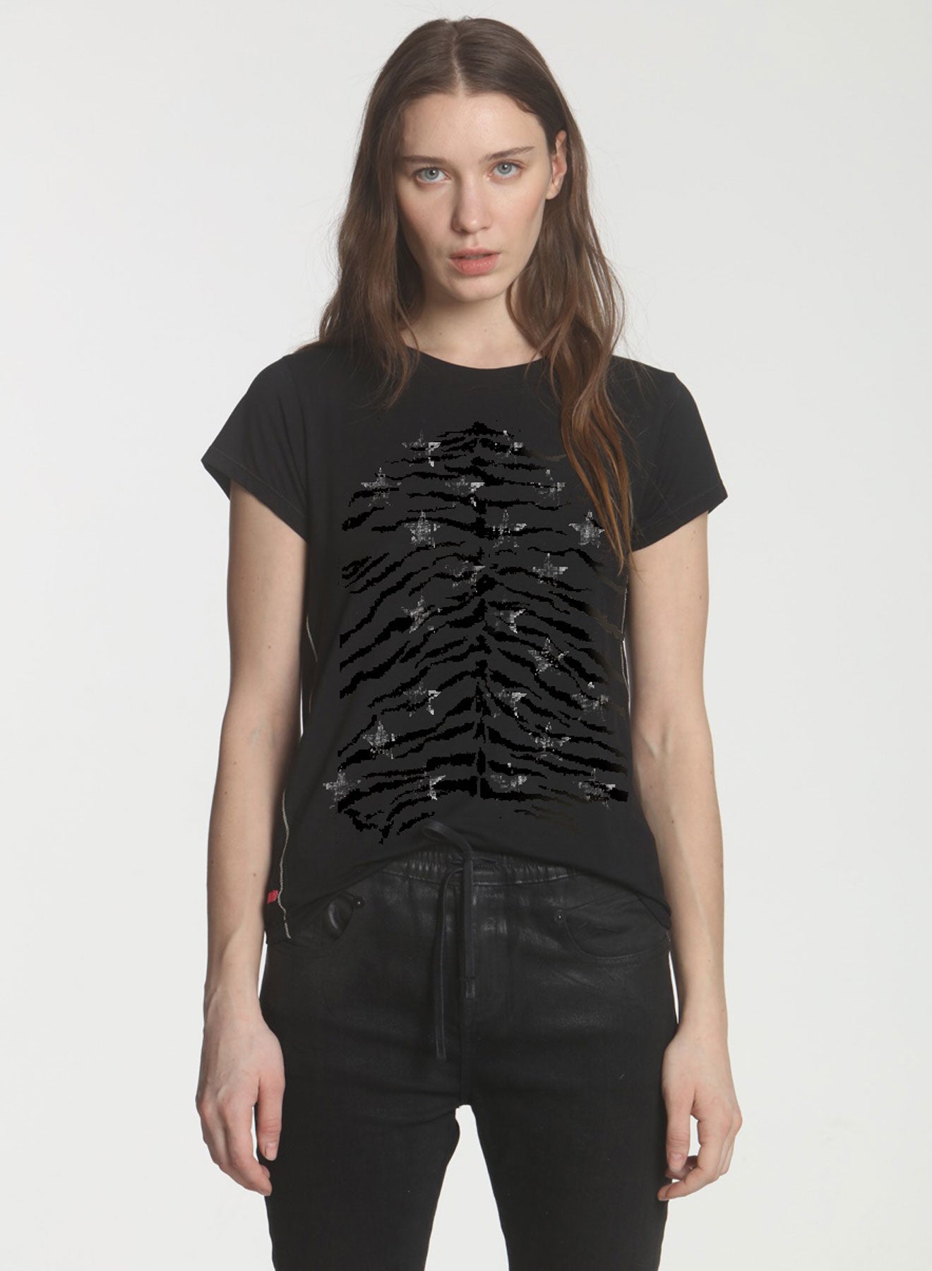 LABEL+thread Women's Graphic Kate Modal Crew - Black Tiger Galaxy