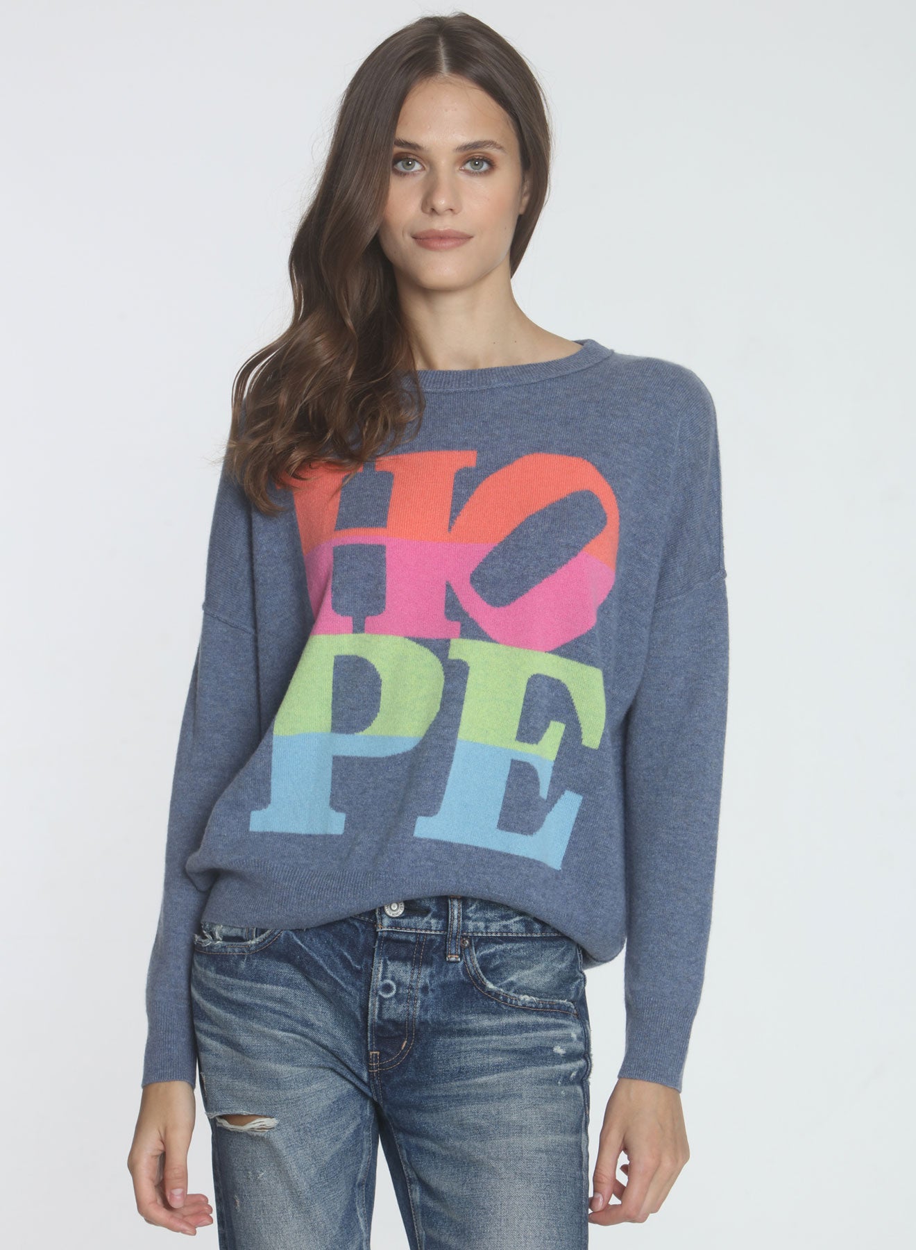 LABEL+thread Women's Cashmere Love Hope Scoop - Steel