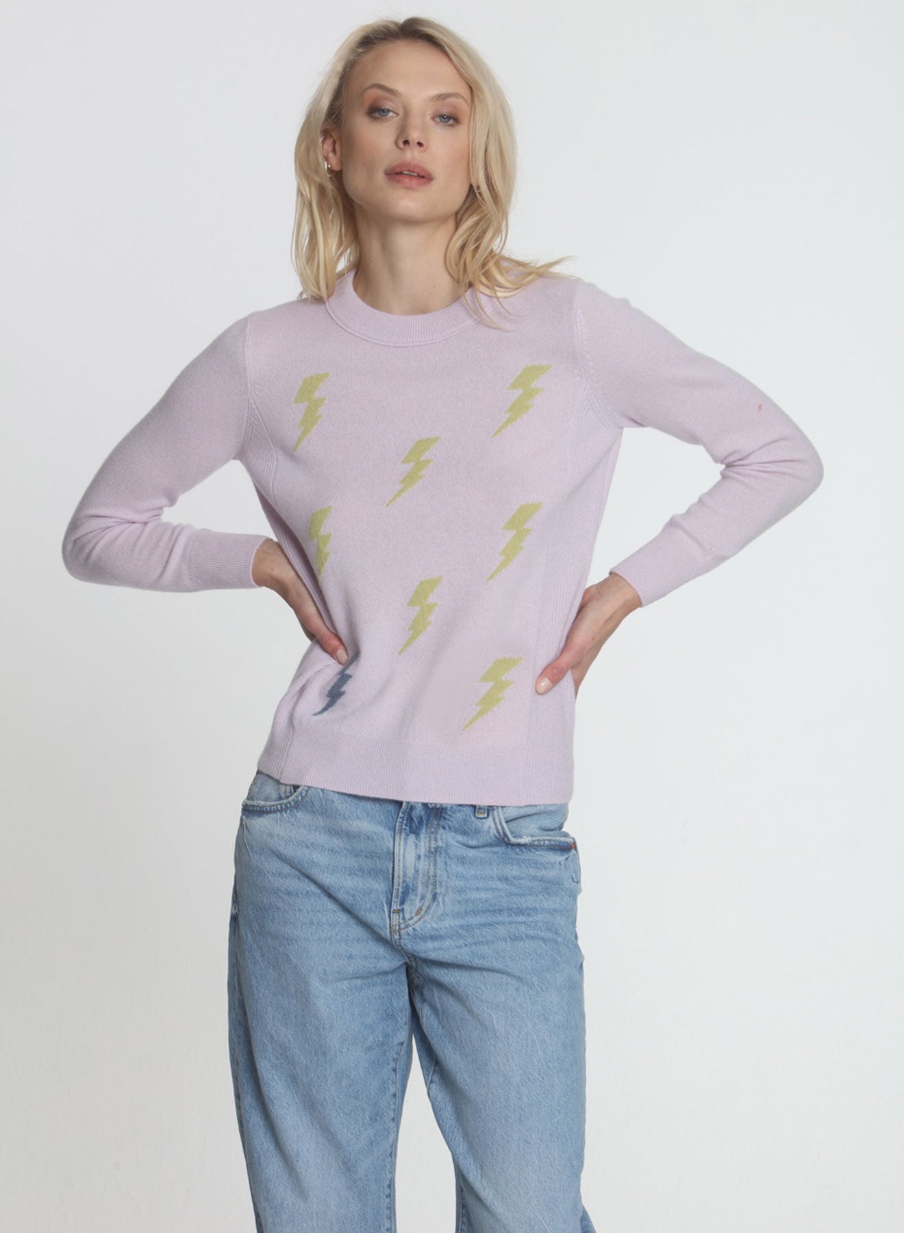LABEL+thread Women's Cashmere High Times Crew - Rose