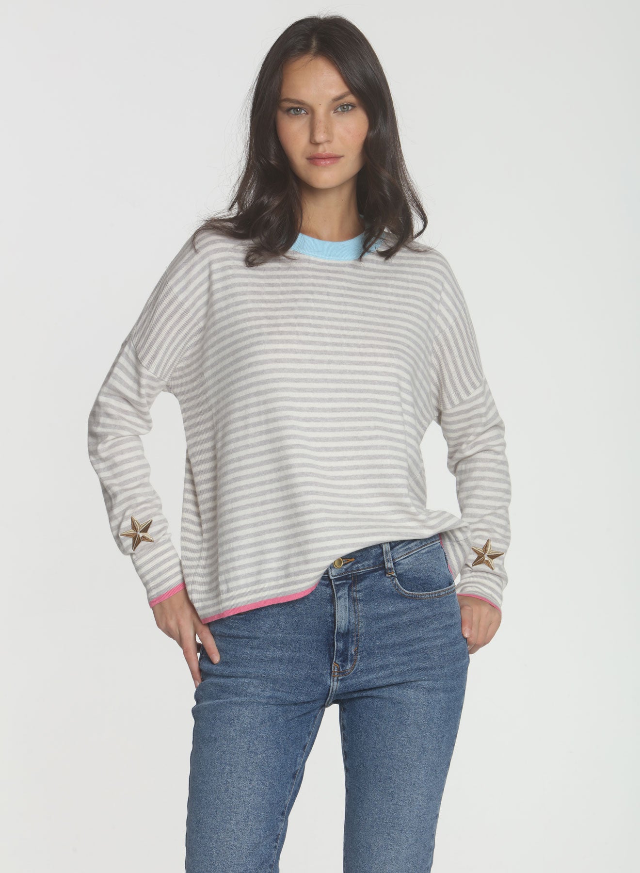 LABEL+thread Women's Cotton Cashmere Peggy Star Cuff - Grey