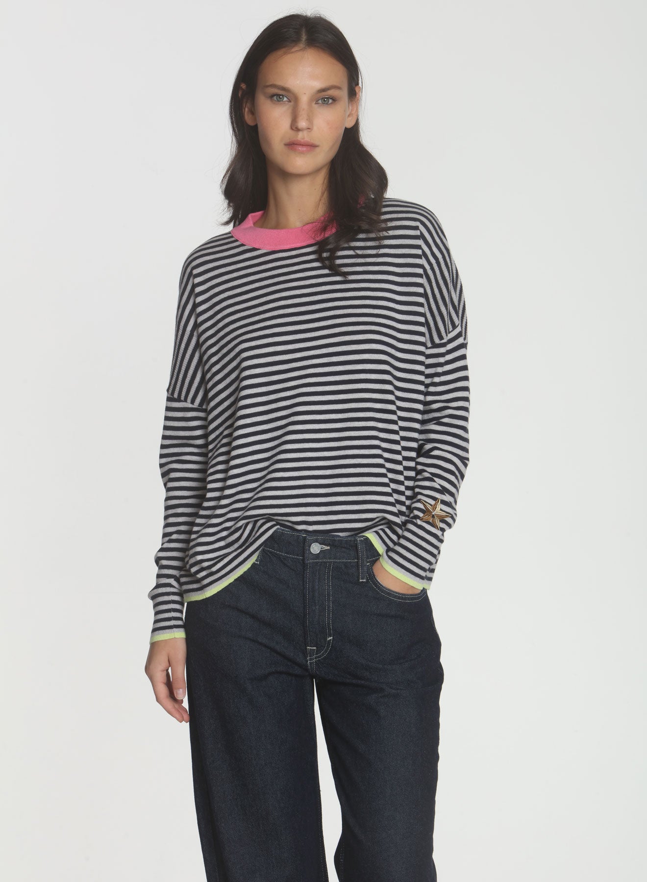 LABEL+thread Women's Cotton Cashmere Peggy Star Cuff - Grey